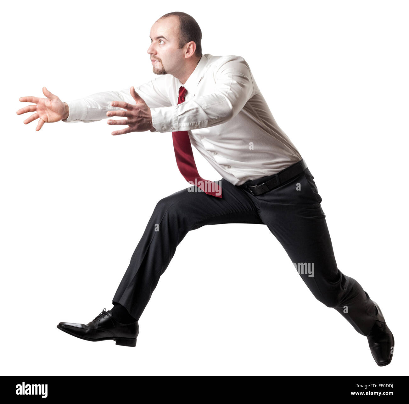 jumping man isolated on white Stock Photo - Alamy