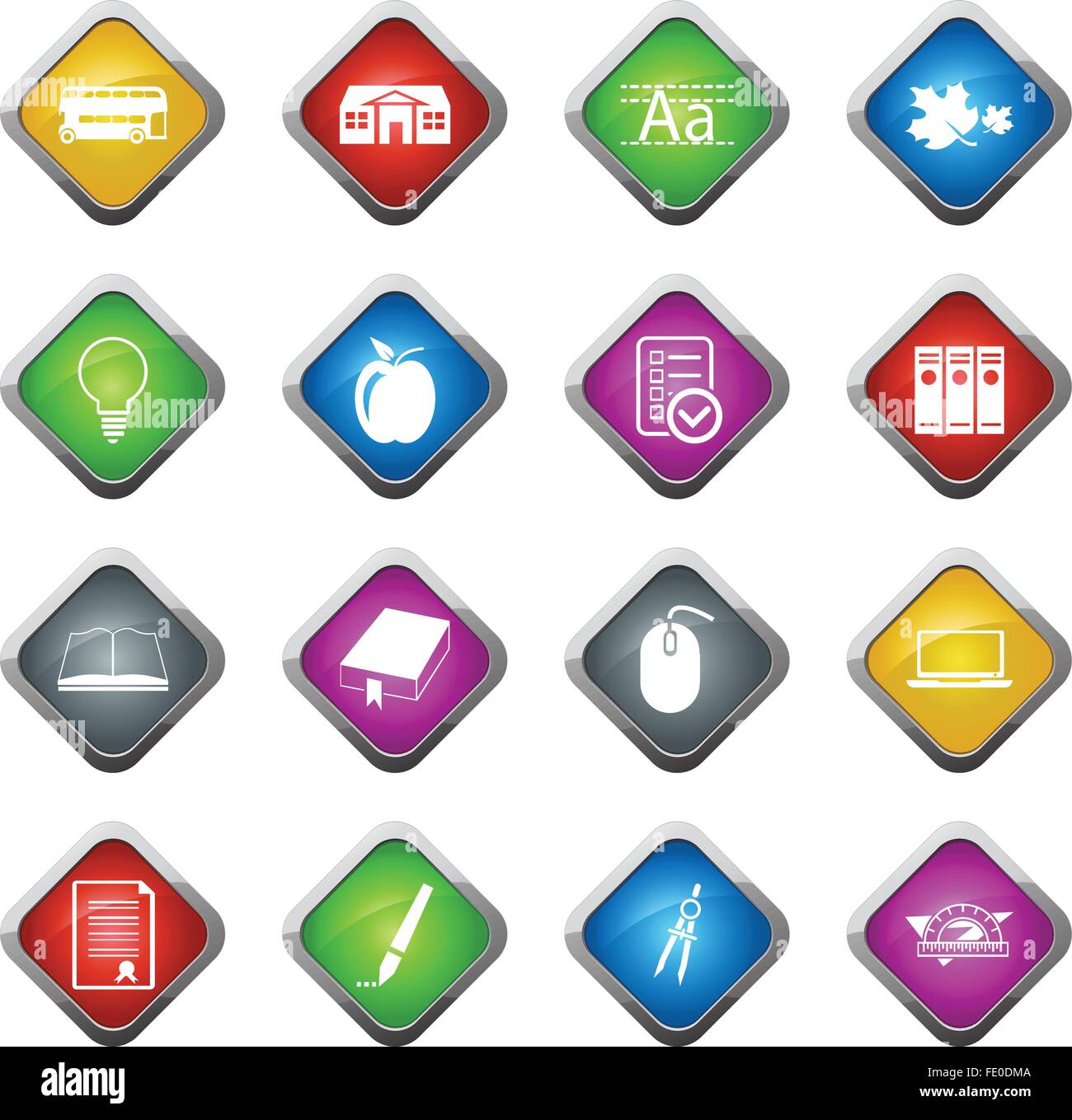 School Icons set Stock Vector Image & Art - Alamy