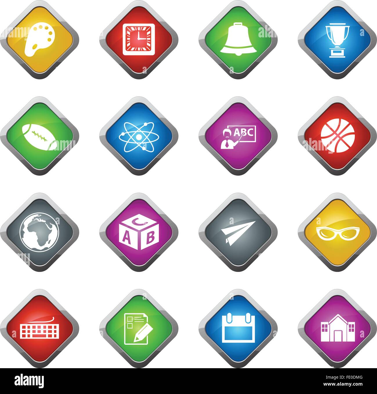 School Icons set Stock Vector Image & Art - Alamy