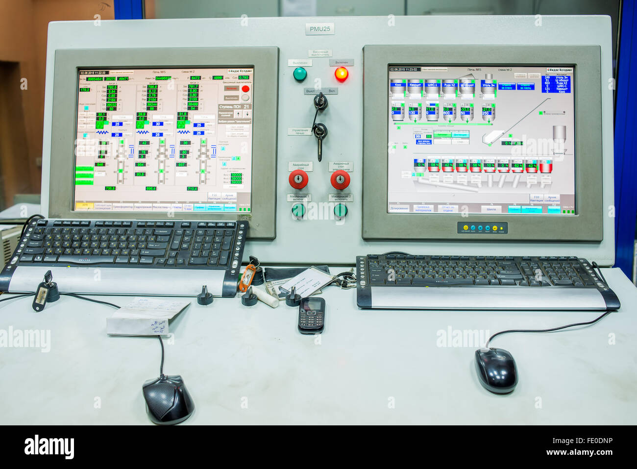 factory control room with computers Stock Photo - Alamy