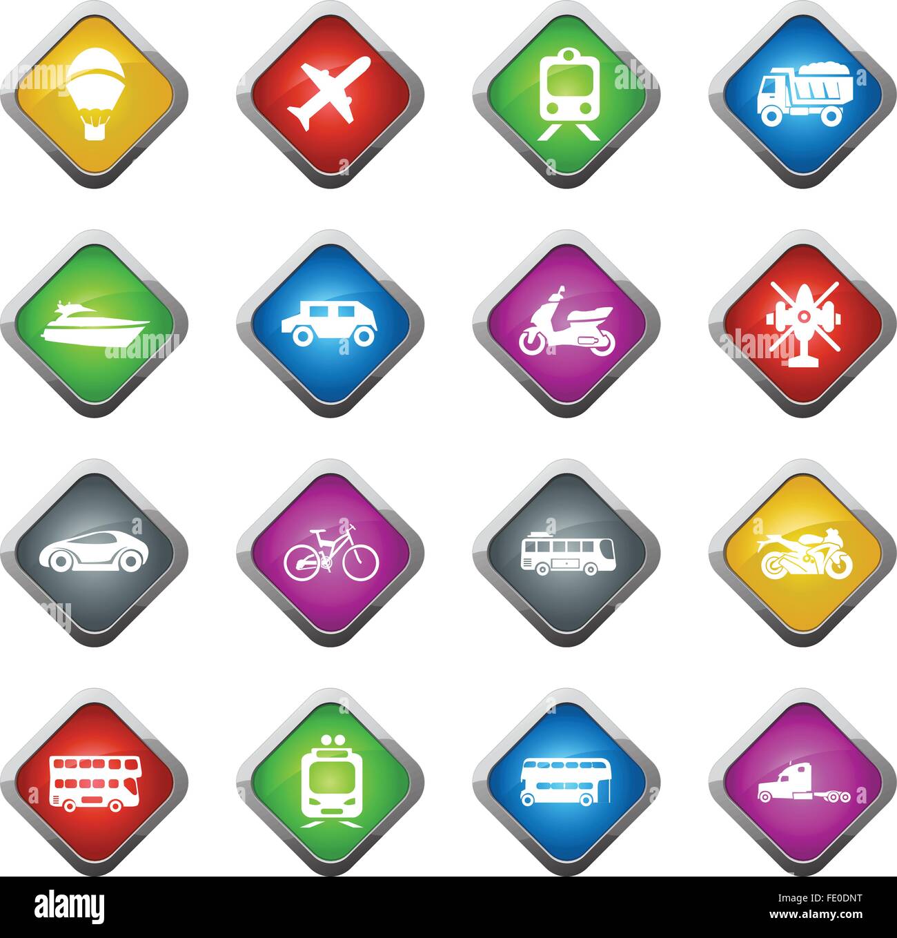 Transport types icons set Stock Vector Image & Art - Alamy