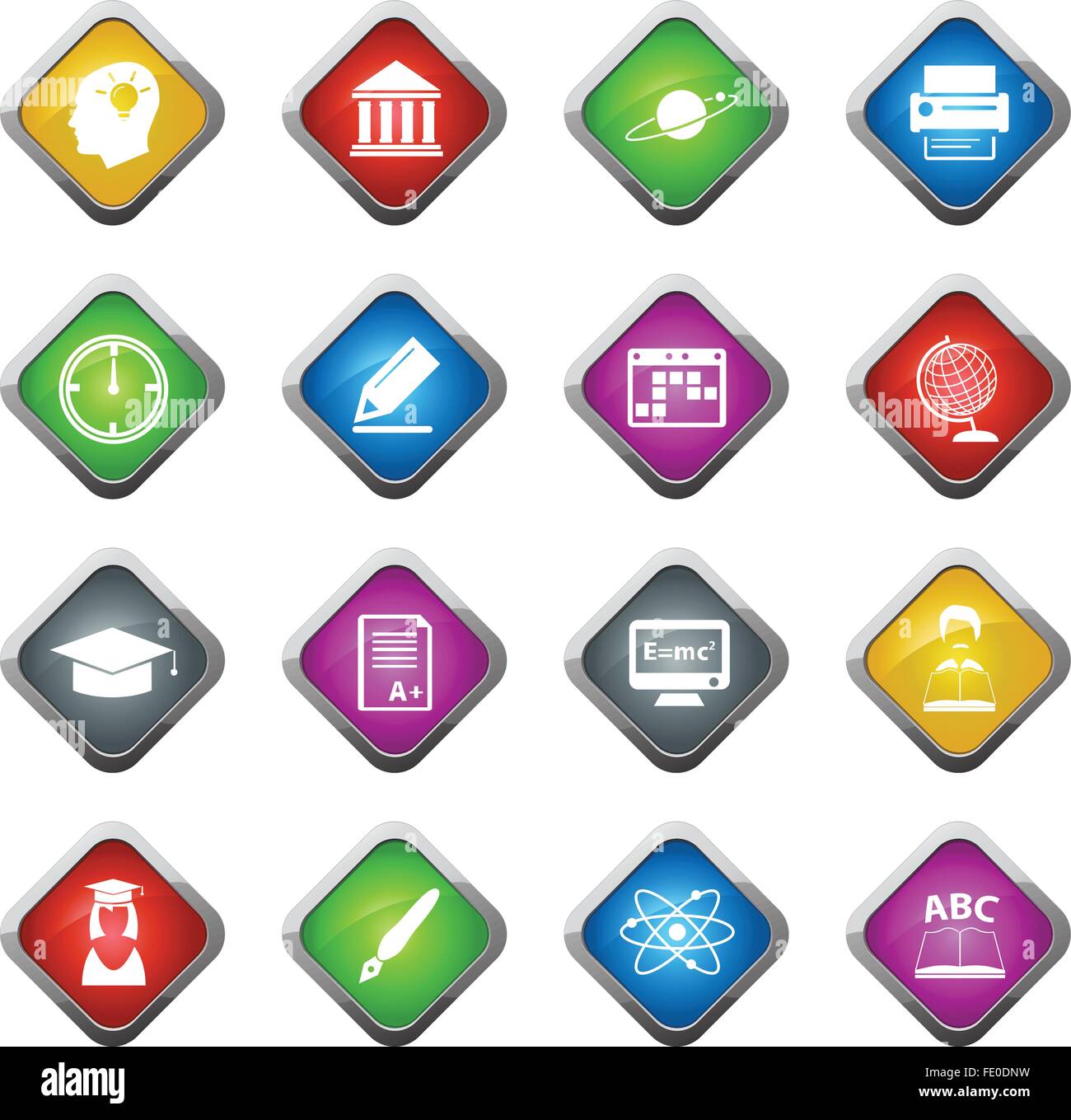 University icons set Stock Vector Image & Art - Alamy