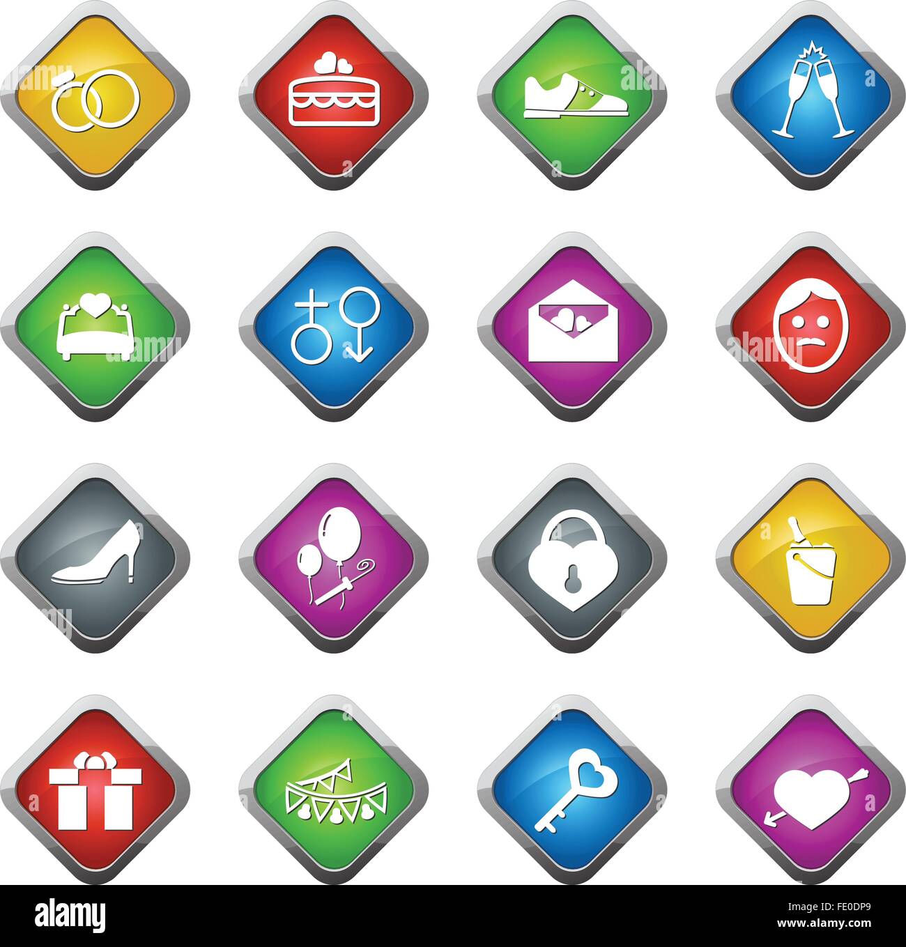 Wedding Icon Set Stock Vector Image & Art - Alamy