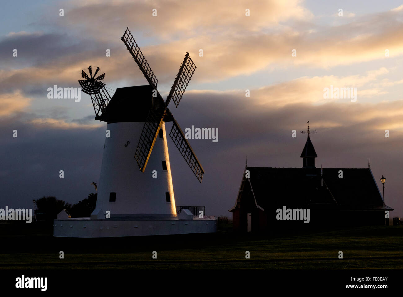 Lytham Windmill at sunrise Stock Photo - Alamy