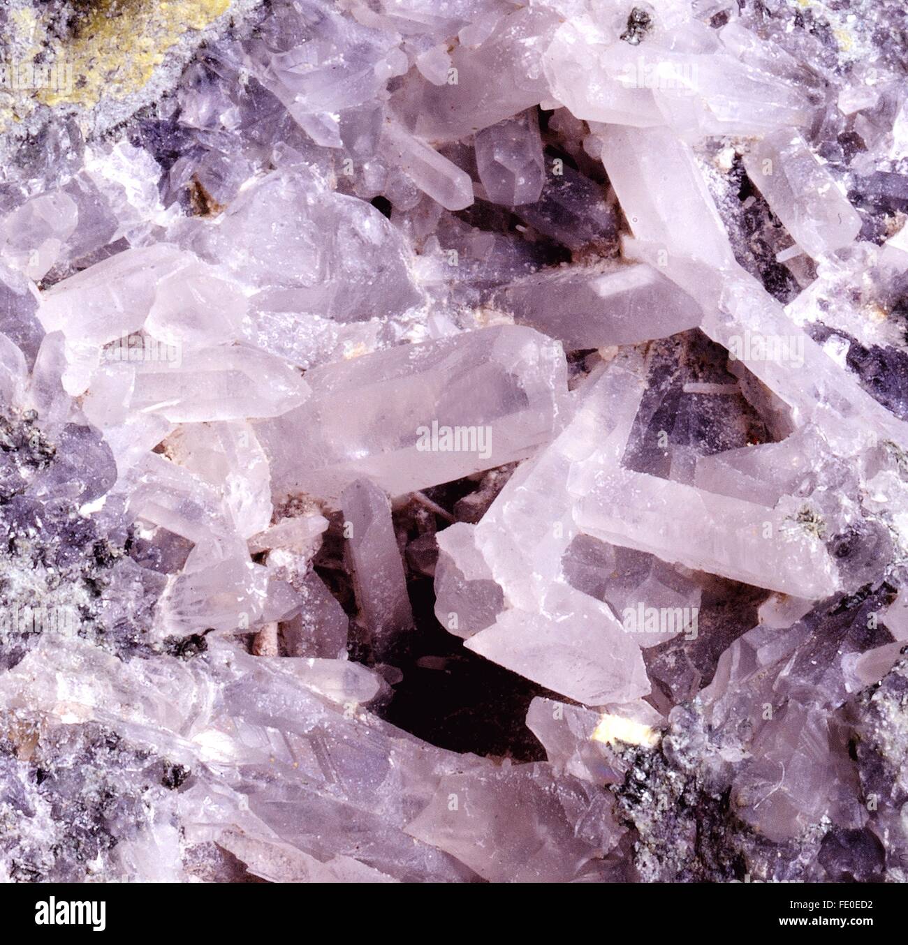 Quartz crystals in vug Stock Photo - Alamy