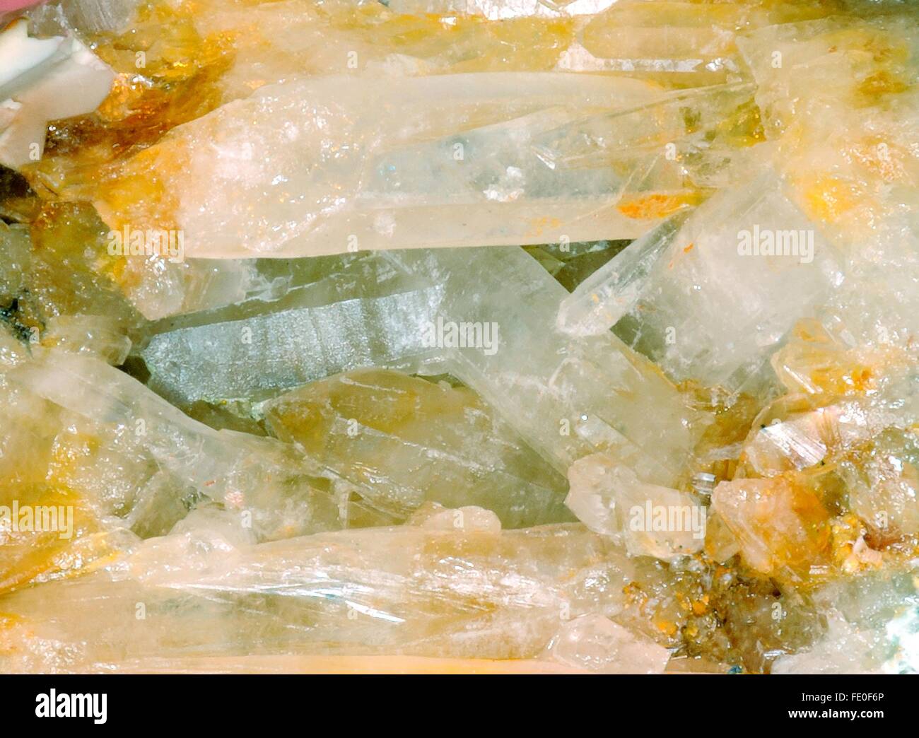 Quartz crystals in vug Stock Photo - Alamy