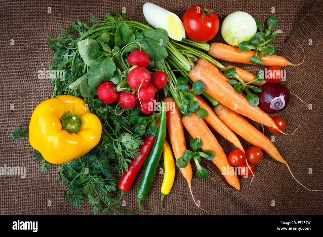 Still life with various fresh organic vegetables Stock Photo - Alamy