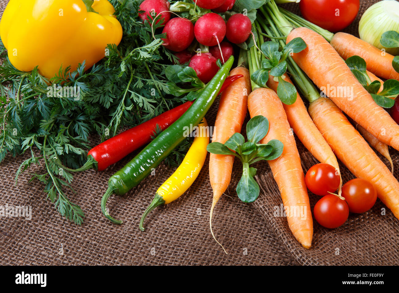 Still life with various fresh organic vegetables Stock Photo - Alamy