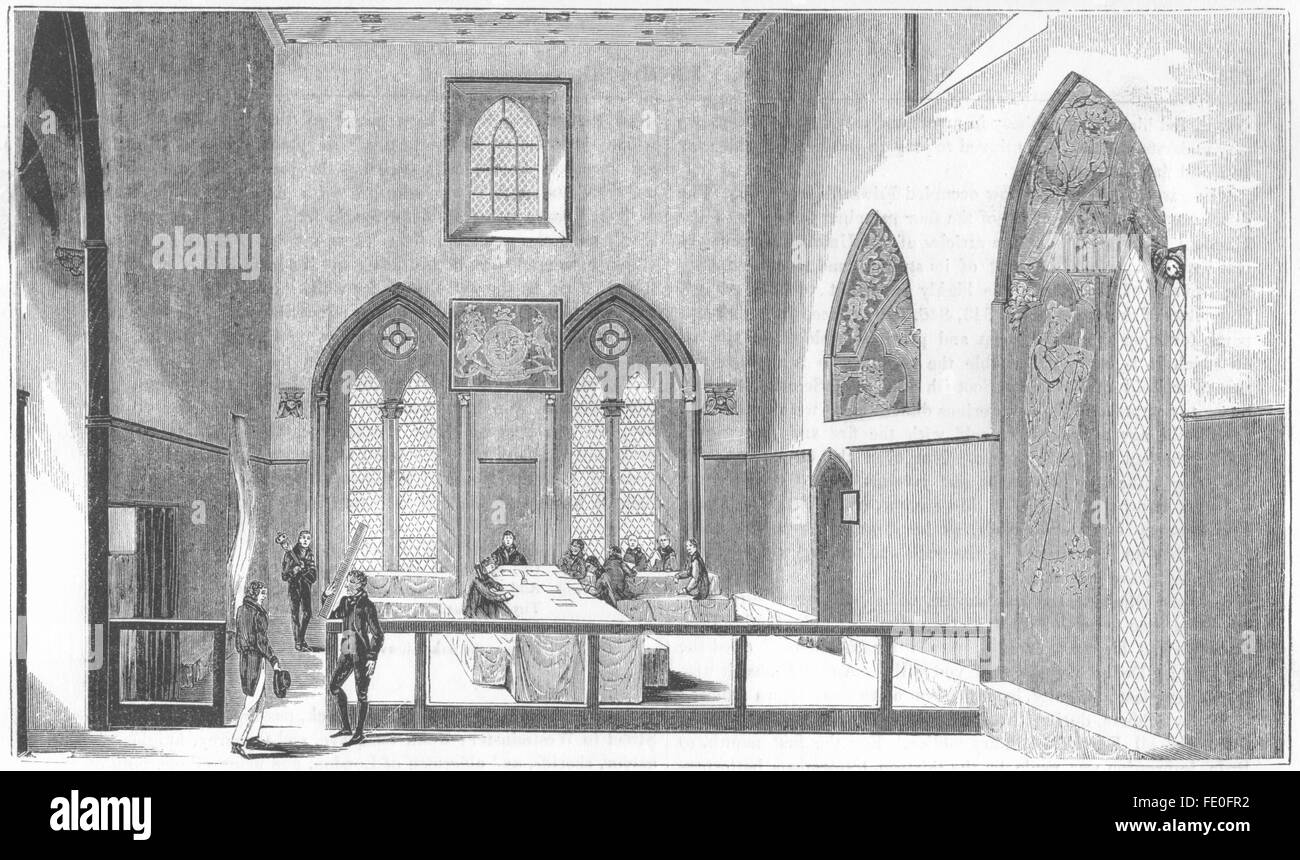 CHURCHES: The Painted Chamber, antique print 1845 Stock Photo - Alamy