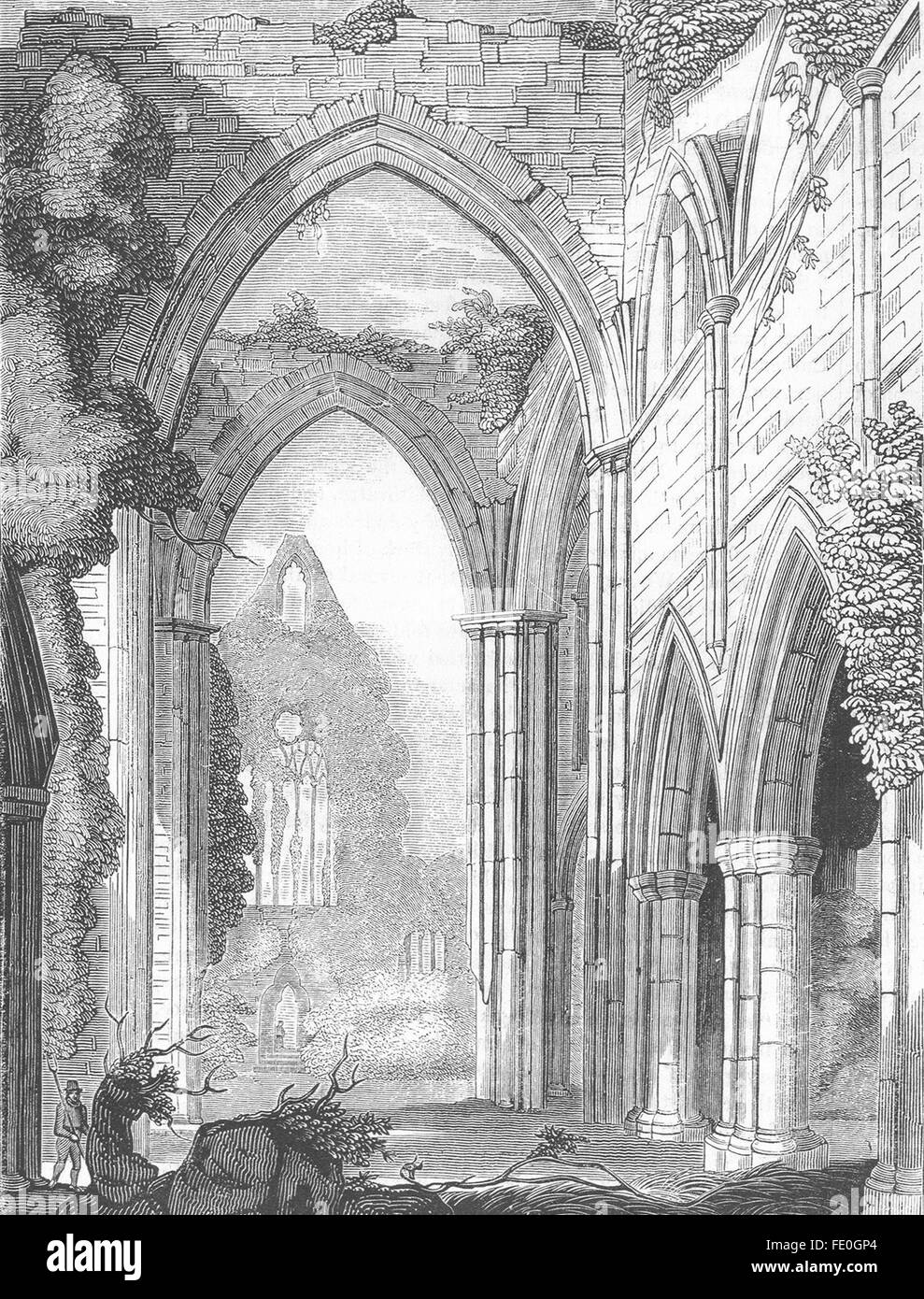 View of tintern abbey Black and White Stock Photos & Images - Alamy