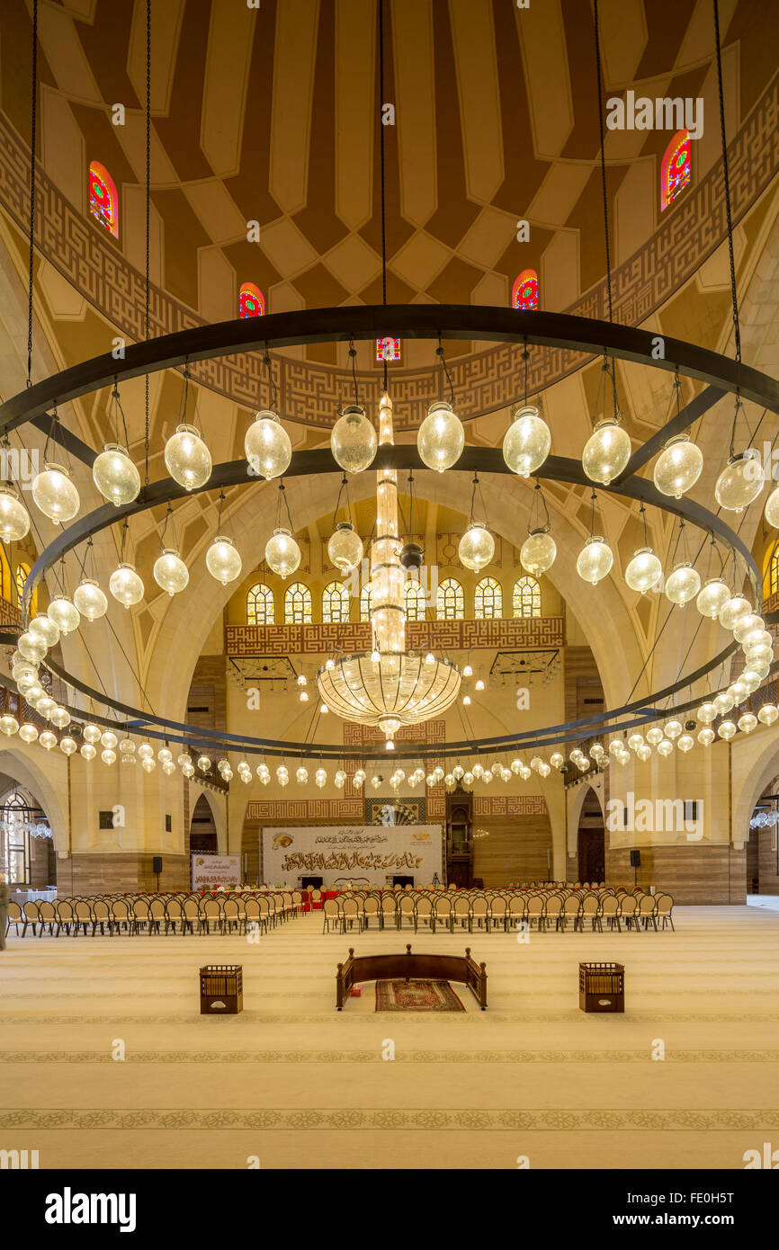interior of dome, Al Fateh Grand Mosque, Manama, Bahrain Stock Photo ...