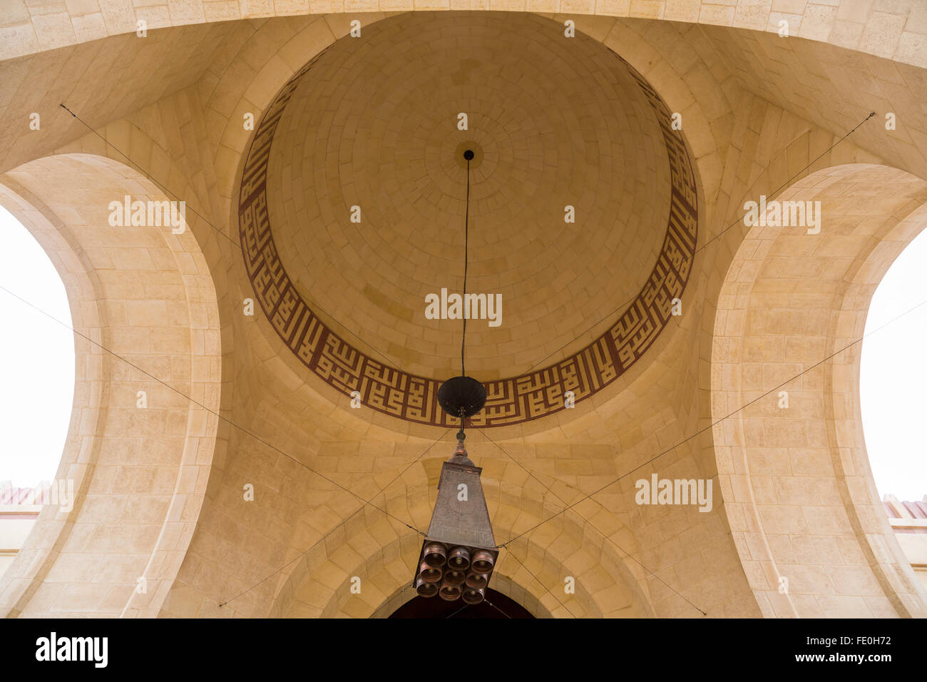 dome of entrance portal, Al Fateh Grand Mosque, Manama, Bahrain Stock ...