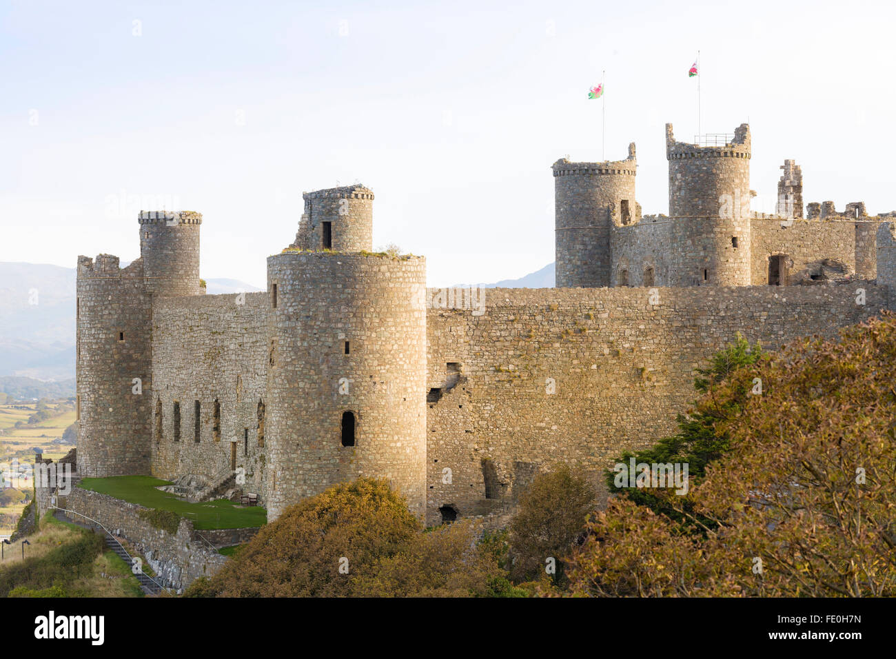Harlech Castle, in Harlech, Gwynedd, Wales, was built by Edward I ...