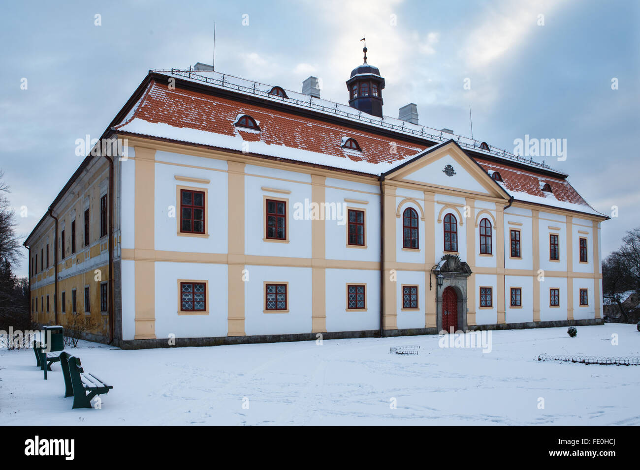 Chateau Chotebor in winter, Europe, Czech Republic Stock Photo - Alamy