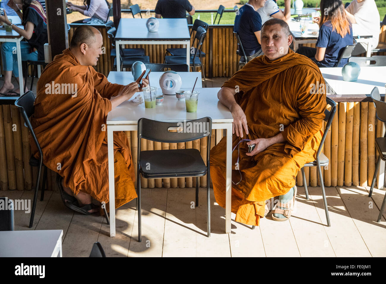 Tea with buddhist monks hi-res stock photography and images - Alamy