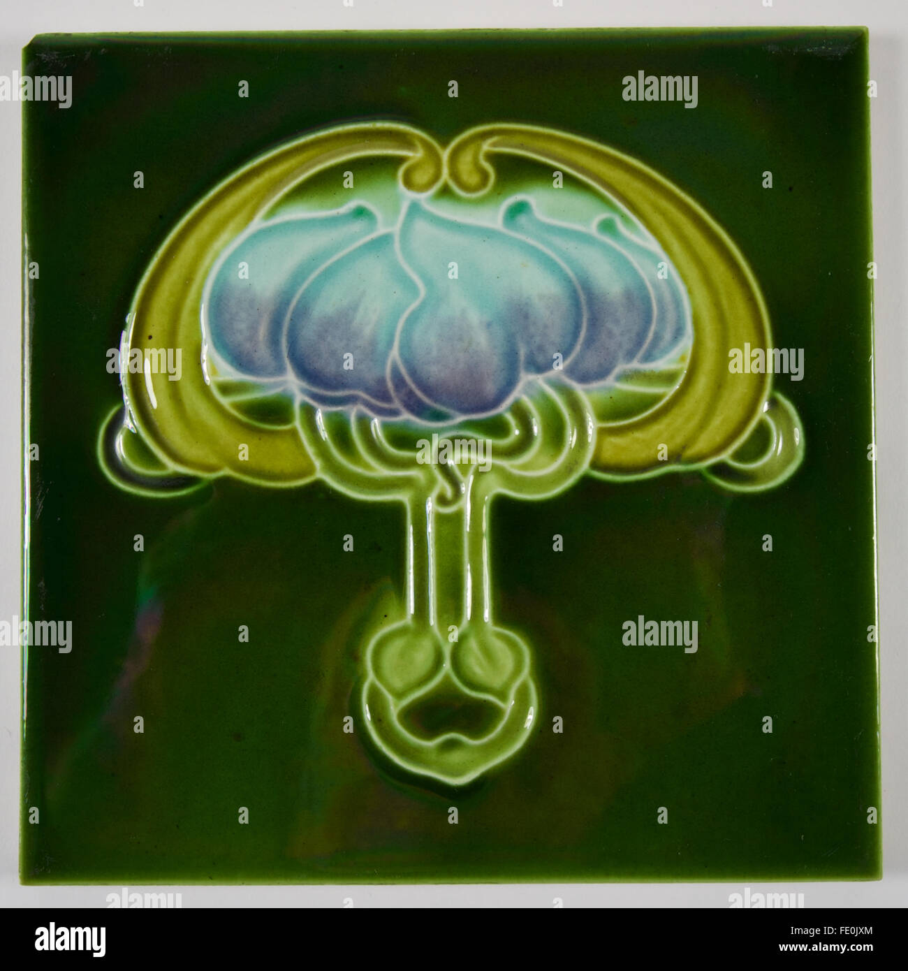 Antique J.H. Barratt & Co. pottery tile decorated with a striking Art ...
