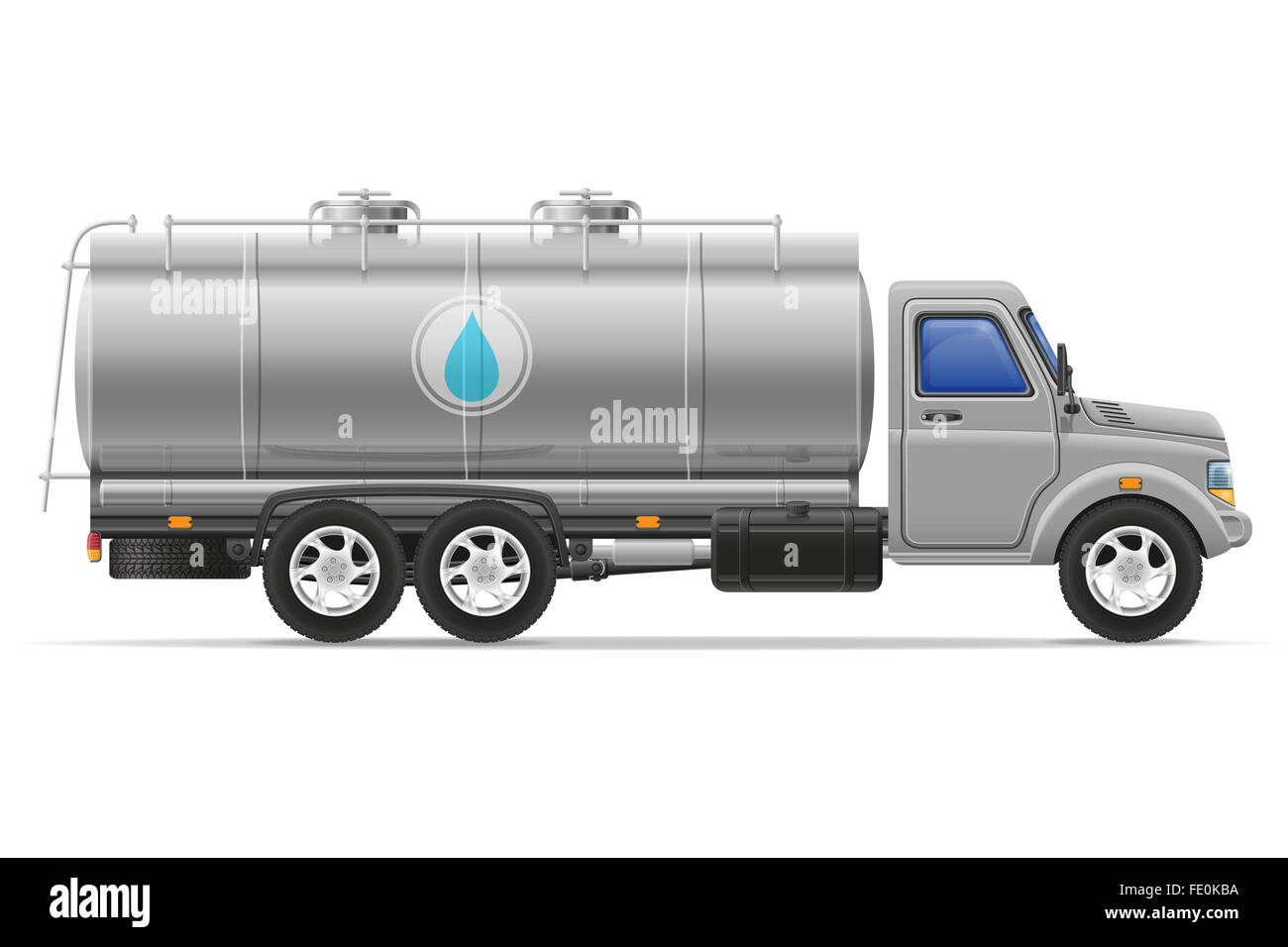 cargo truck with tank for transporting liquids isolated on white ...