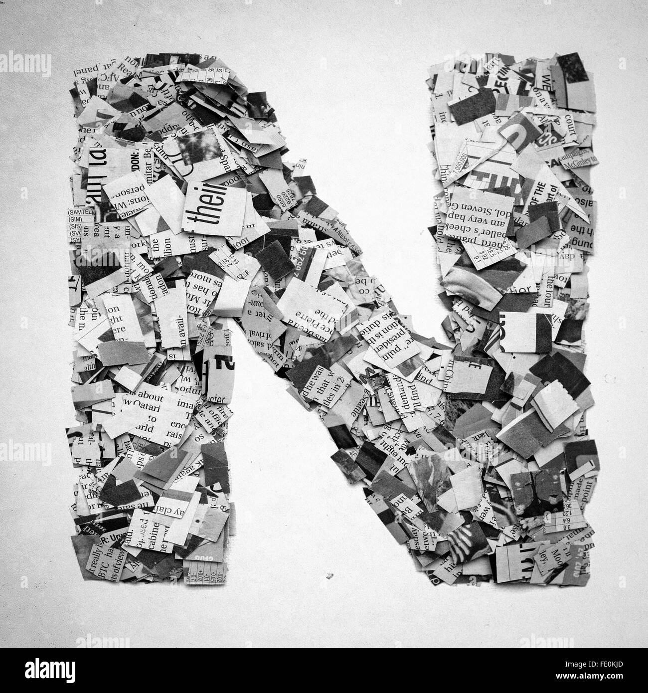 Abc letters made newspaper letters hi-res stock photography and images ...