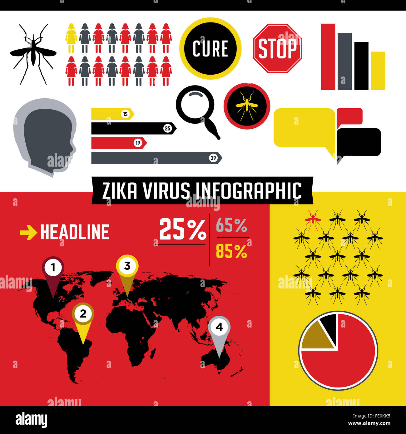 An infographic illustration for the Zika Virus Stock Photo - Alamy