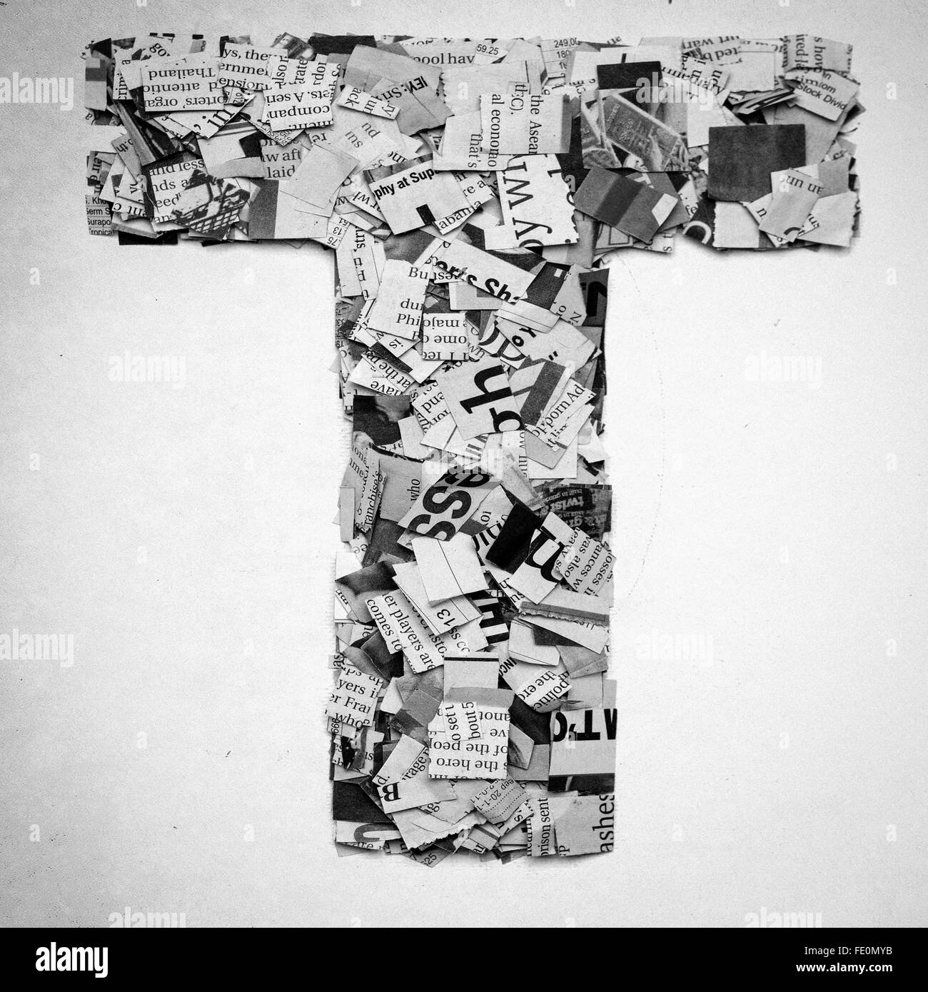 Abc letters made newspaper letters hi-res stock photography and images ...