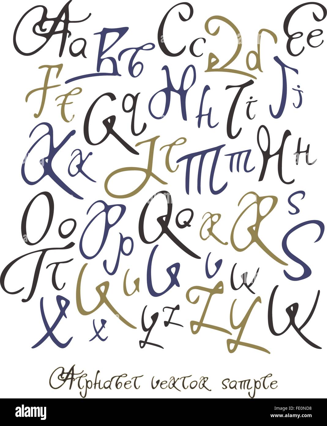 Latin alphabet calligraphy hi-res stock photography and images - Alamy