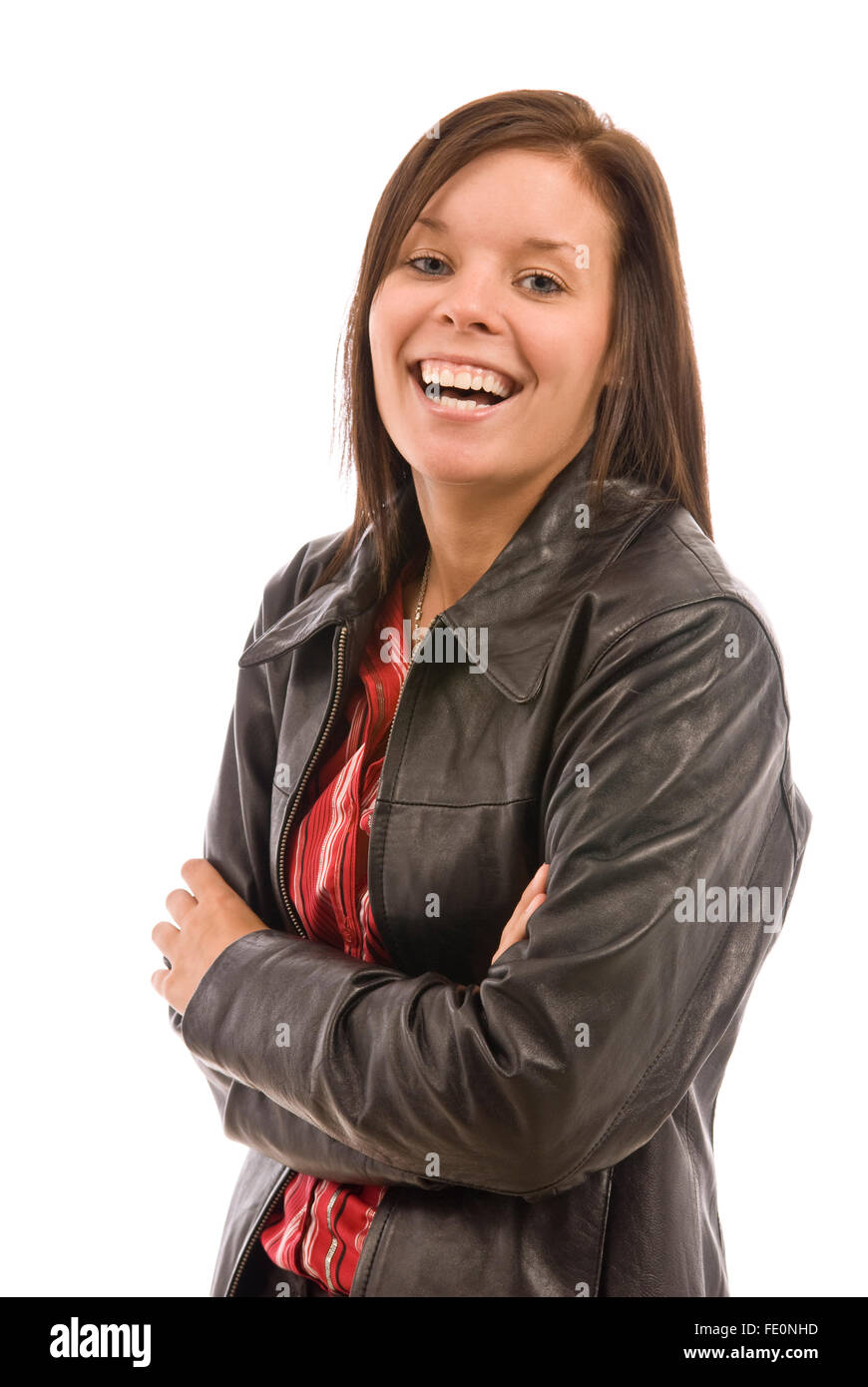 Laughing Young Lady Stock Photo - Alamy