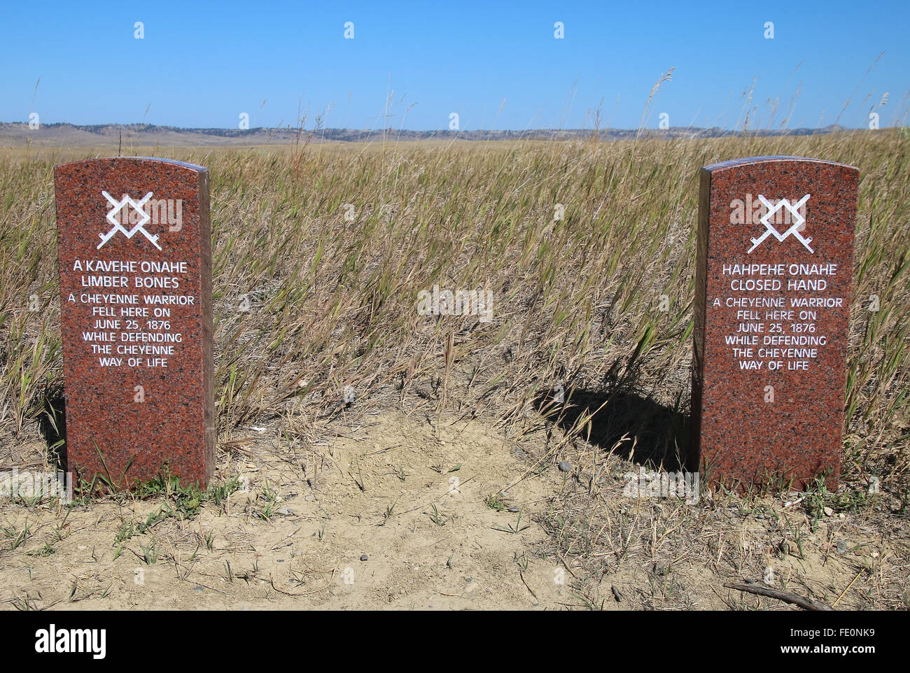 Indian warrior marker stones at Little Bighorn Battlefield National ...