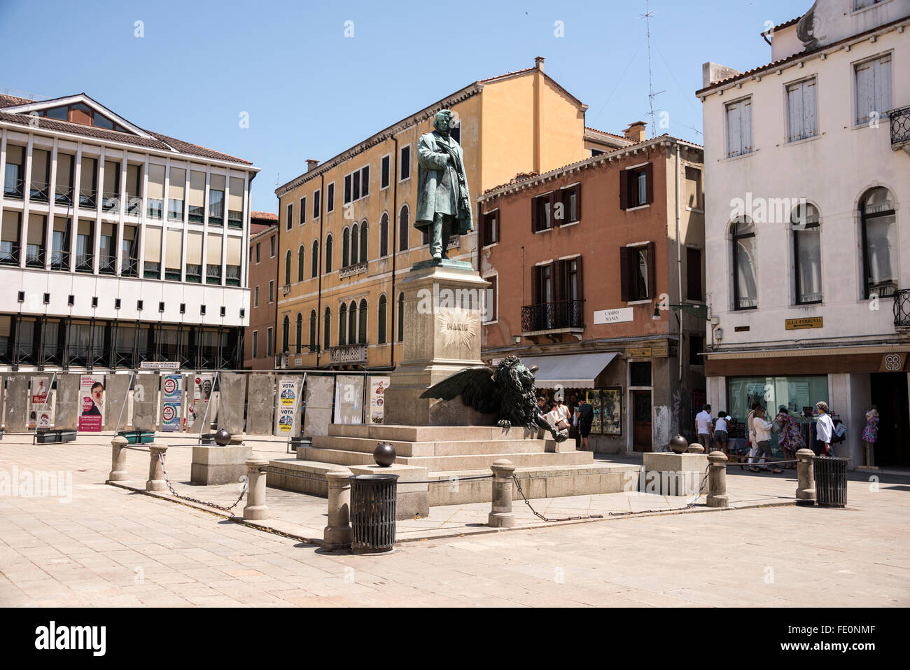 Campo Manin (Manin Square) in Venice in northern Italy. This square was ...