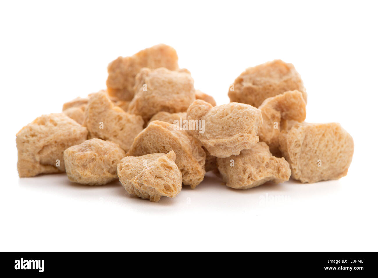 Soya chunks isolated on white background. Closeup Stock Photo - Alamy