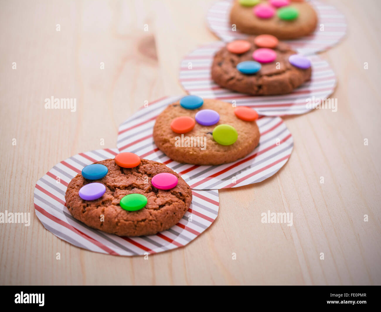 Cookies decorated with colorful candy Stock Photo - Alamy
