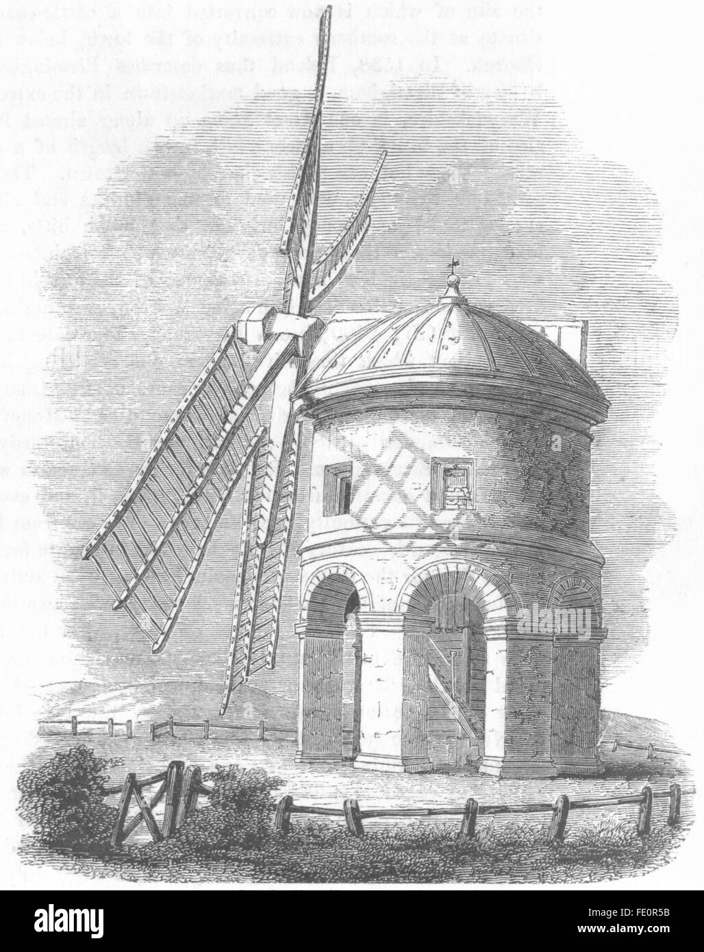 WARCS: Windmill, Chesterton, Warwickshire, antique print 1845 Stock ...