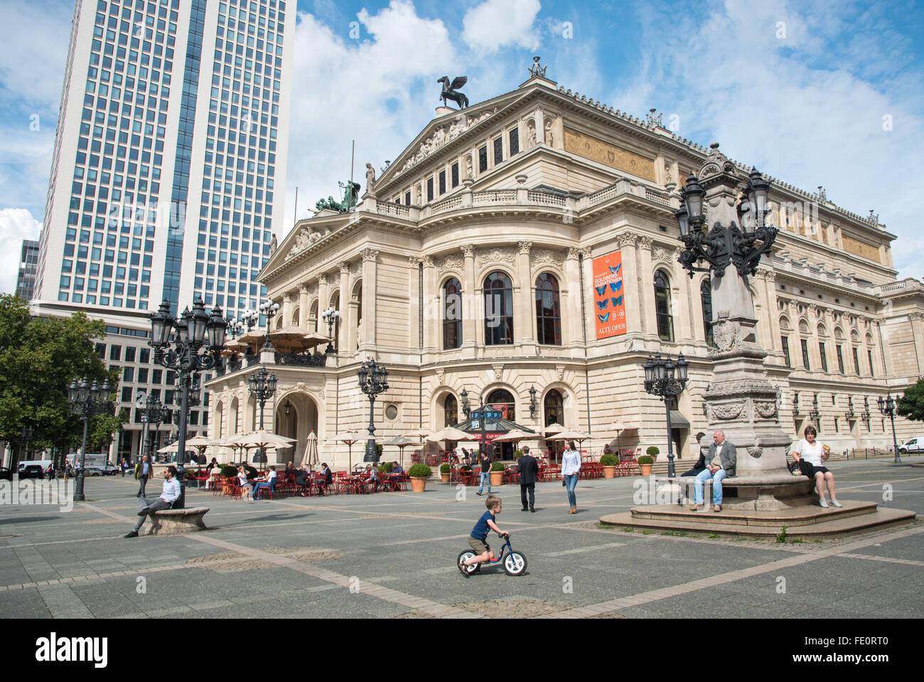 Famous old historical opera house landmark with people around building ...