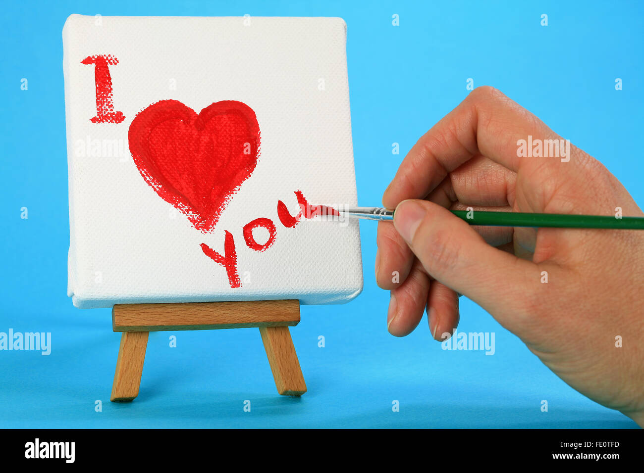 Small heart acrylic painting on canvas Stock Photo - Alamy