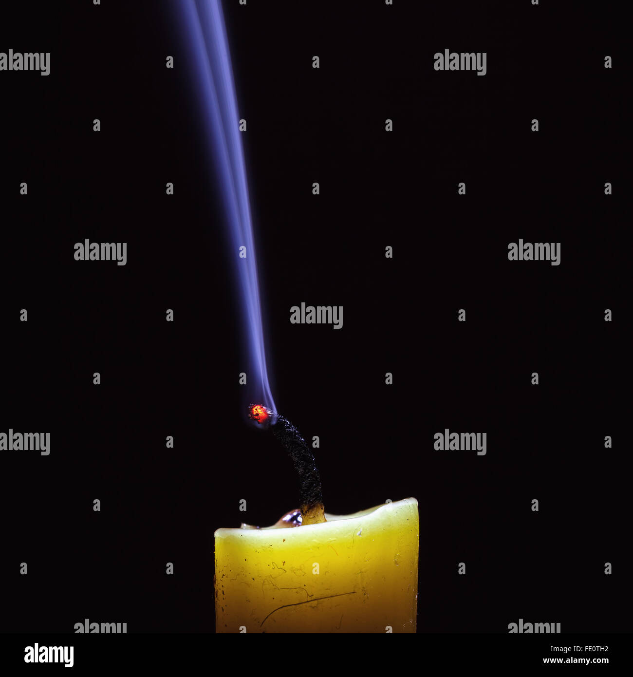 Candle flame smoke hi-res stock photography and images - Alamy