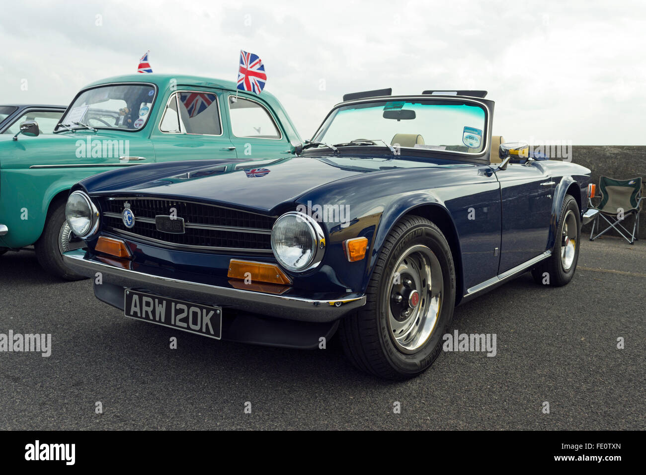 Blue triumph tr6 sports car hi-res stock photography and images - Alamy