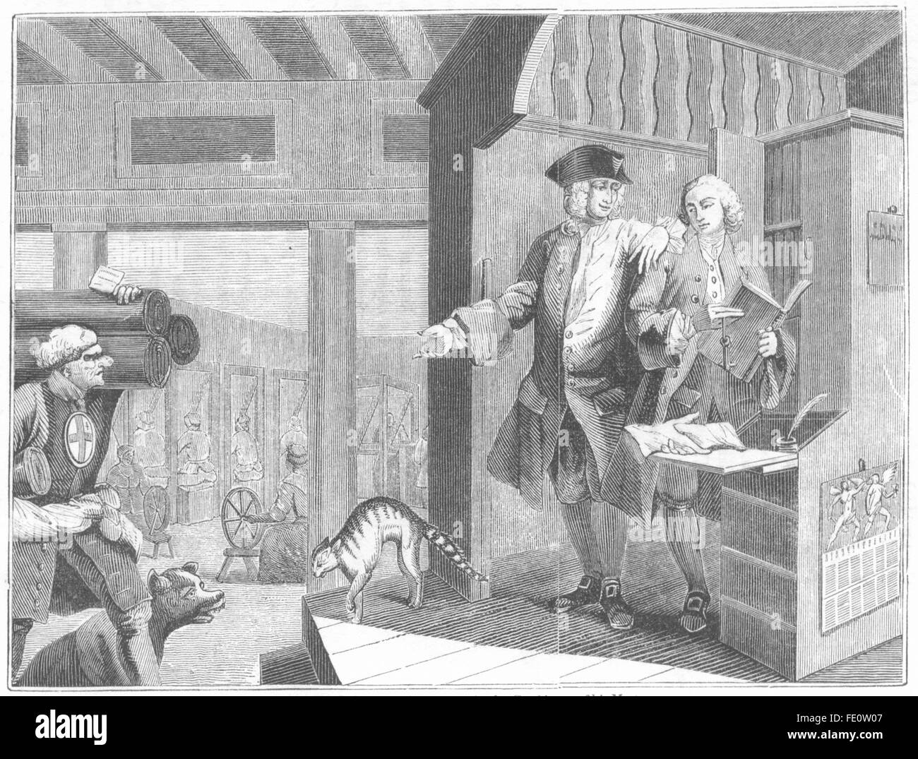 PORTRAITS: Industrious Apprentice with his master, antique print 1845 ...