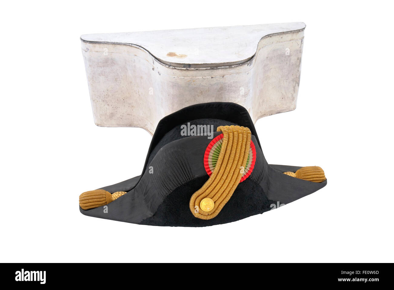 Italian cocked hat of Italian navy doctor (officer). Black and gold ...