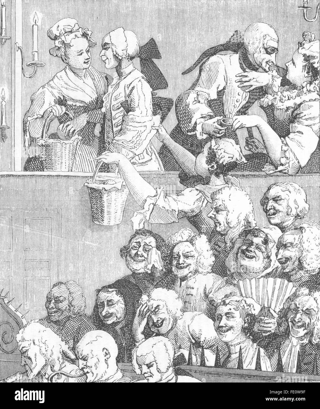 SOCIETY: The laughing audience, antique print 1845 Stock Photo - Alamy