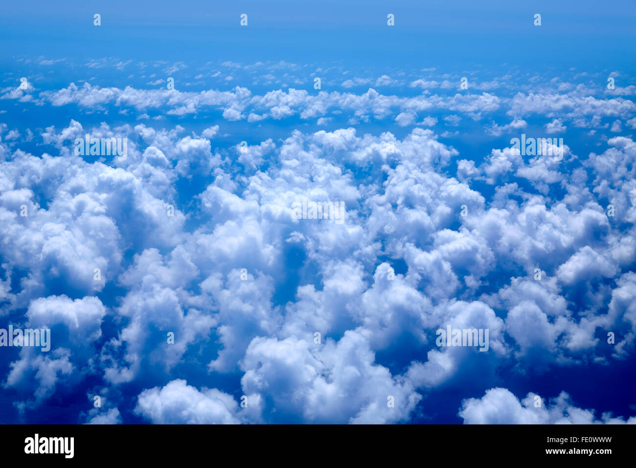 Aerial high view of blue clouds on blue sea Stock Photo - Alamy