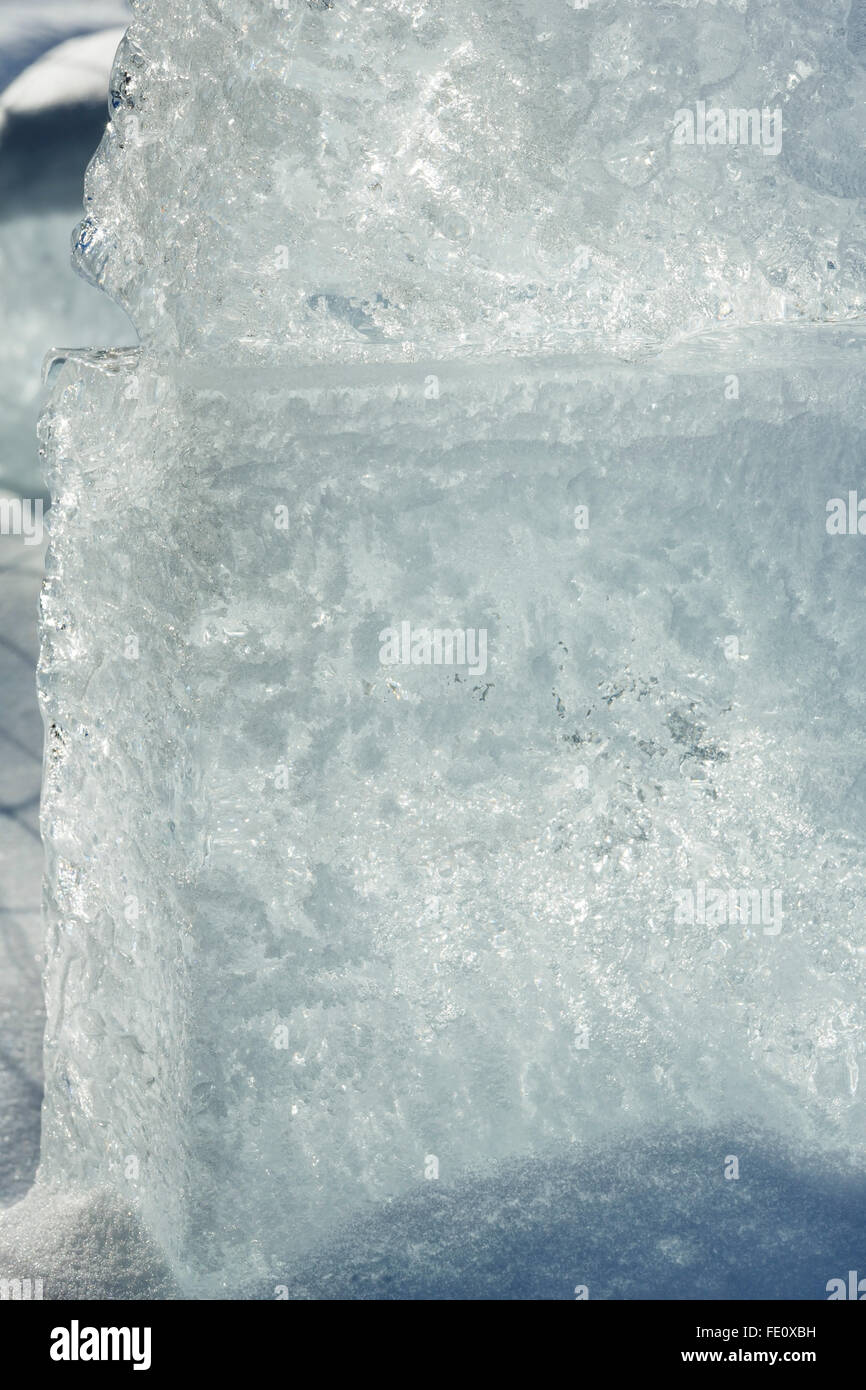 Melting glacial block of ice closeup. Background Stock Photo - Alamy