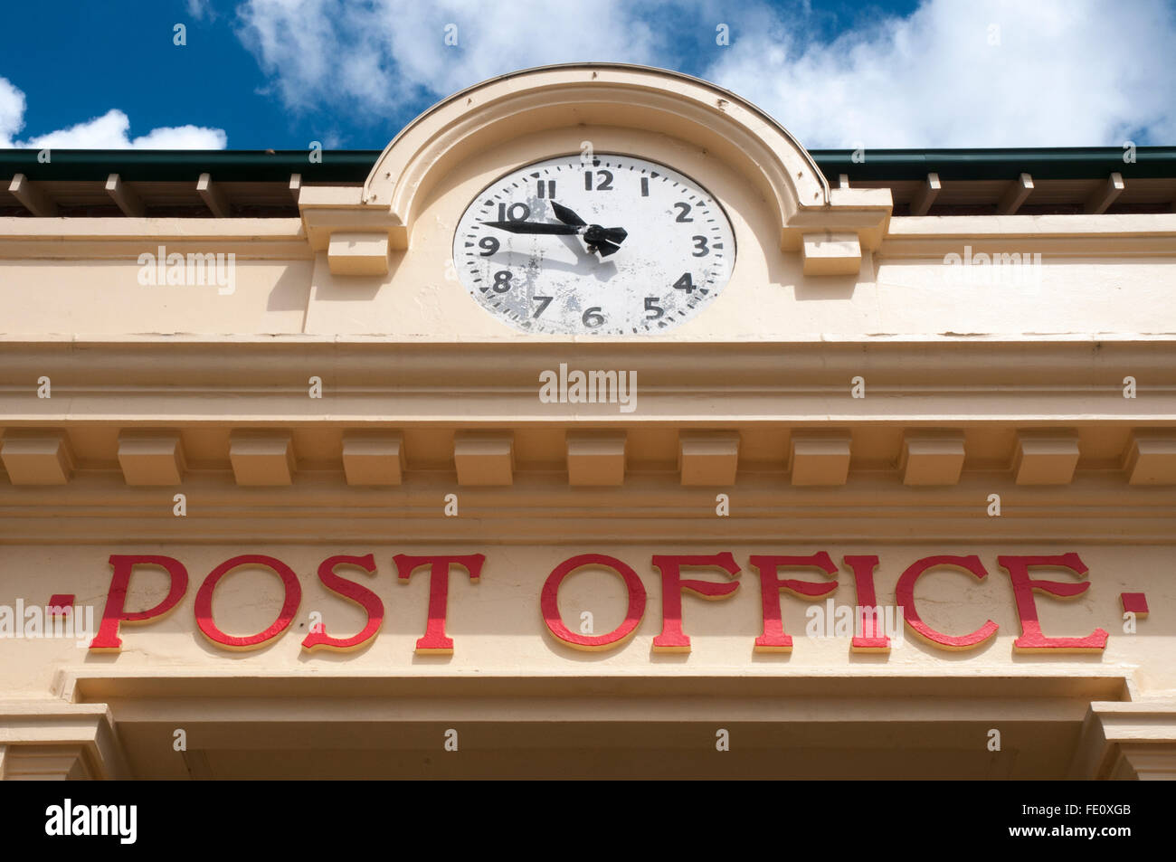 Art Nouveau lettering on the post office facade in Yarram, South ...