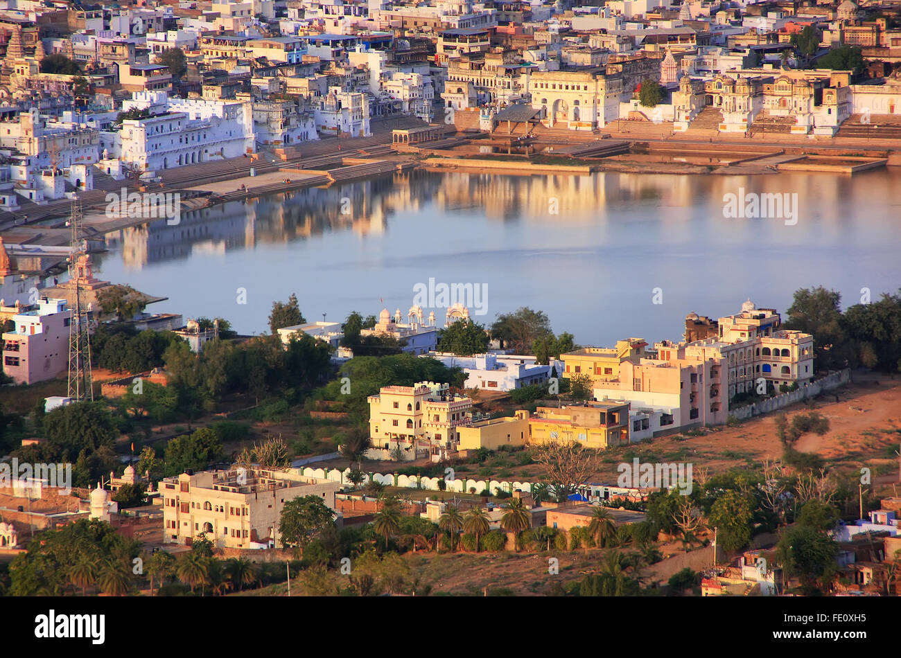 Aerial view of Pushkar city, Rajasthan, India Stock Photo - Alamy