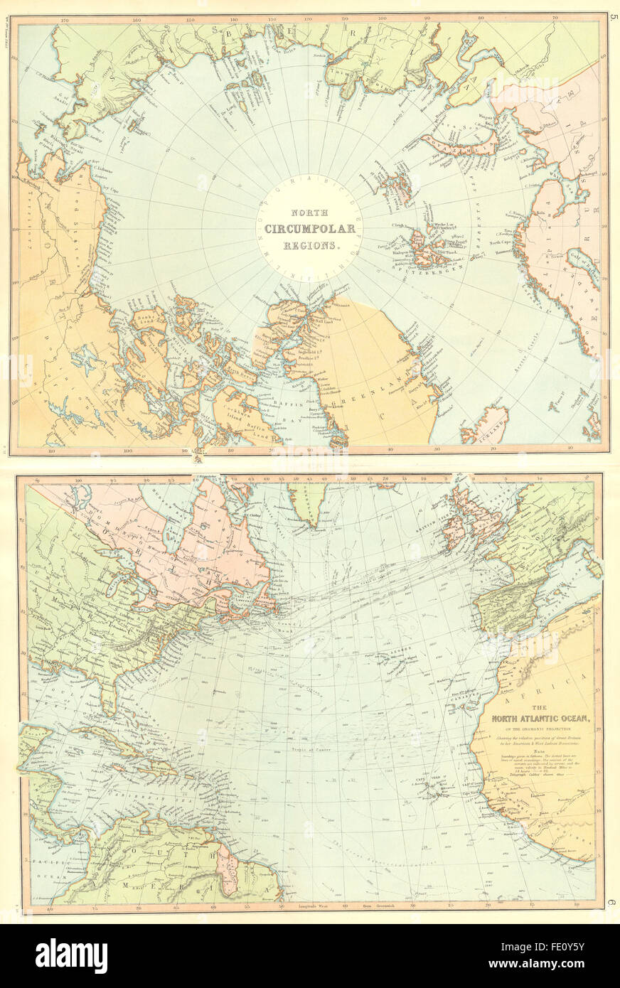North pole region map hi-res stock photography and images - Alamy