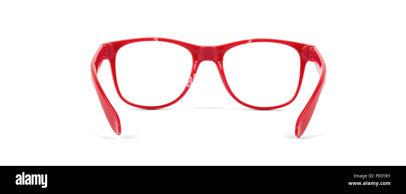 Pair of red eyeglasses Stock Photo - Alamy