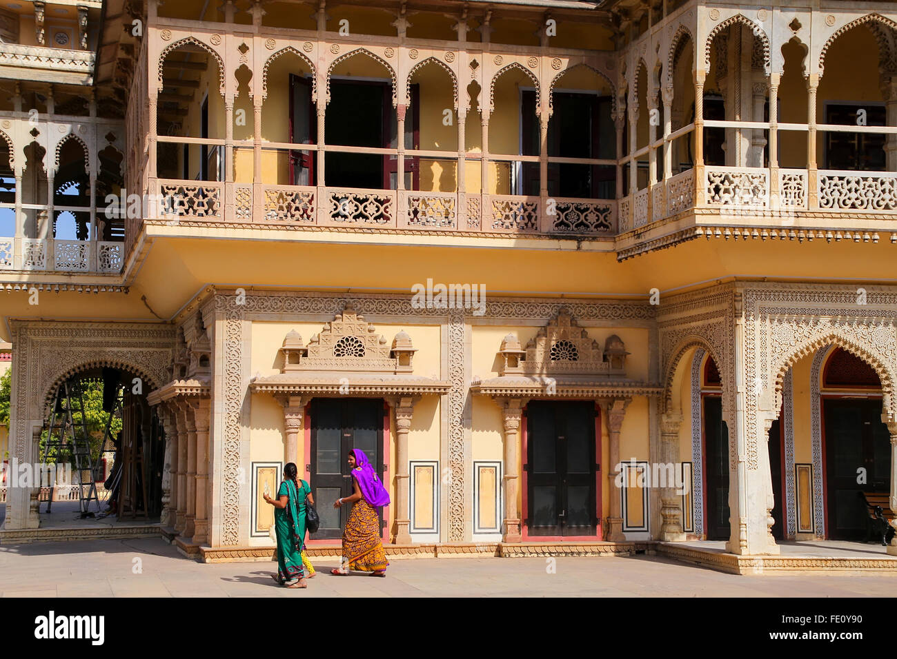Mubarak Mahal in City Palace Complex in Jaipur, India. Palace was the ...
