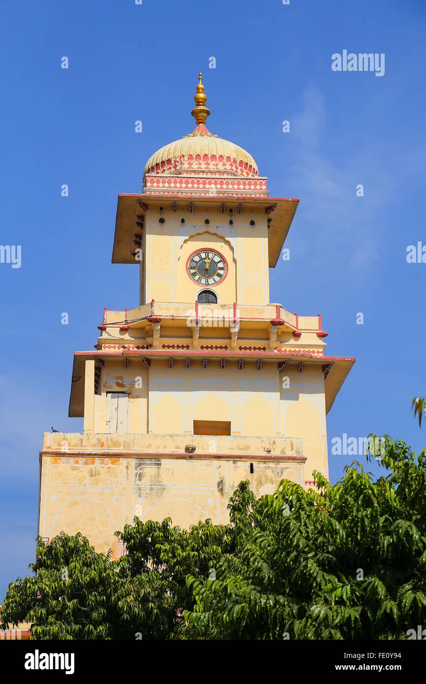 Clock Tower in City Palace, Jaipur, India. Palace was the seat of the ...