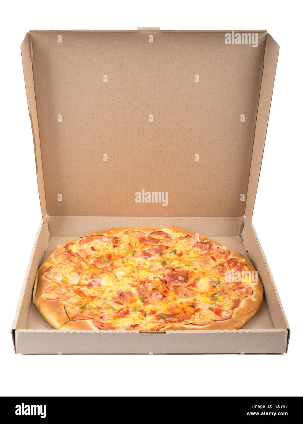 Delicious pizza in box Stock Photo - Alamy