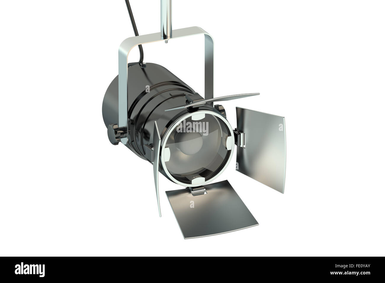 Theatre spotlight isolated on white background Stock Photo - Alamy