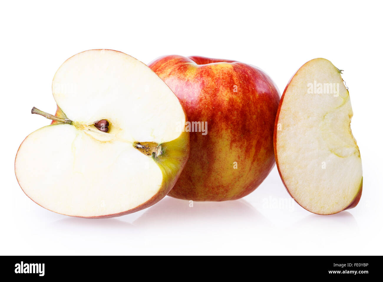 cut apple Isolated on white background Stock Photo - Alamy