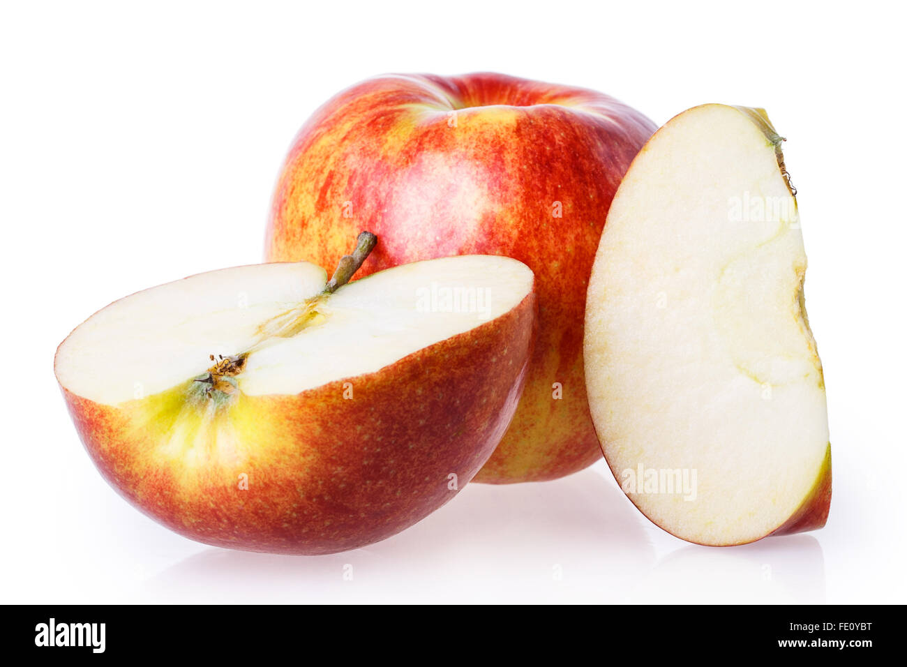 cut apple Isolated on white background Stock Photo - Alamy
